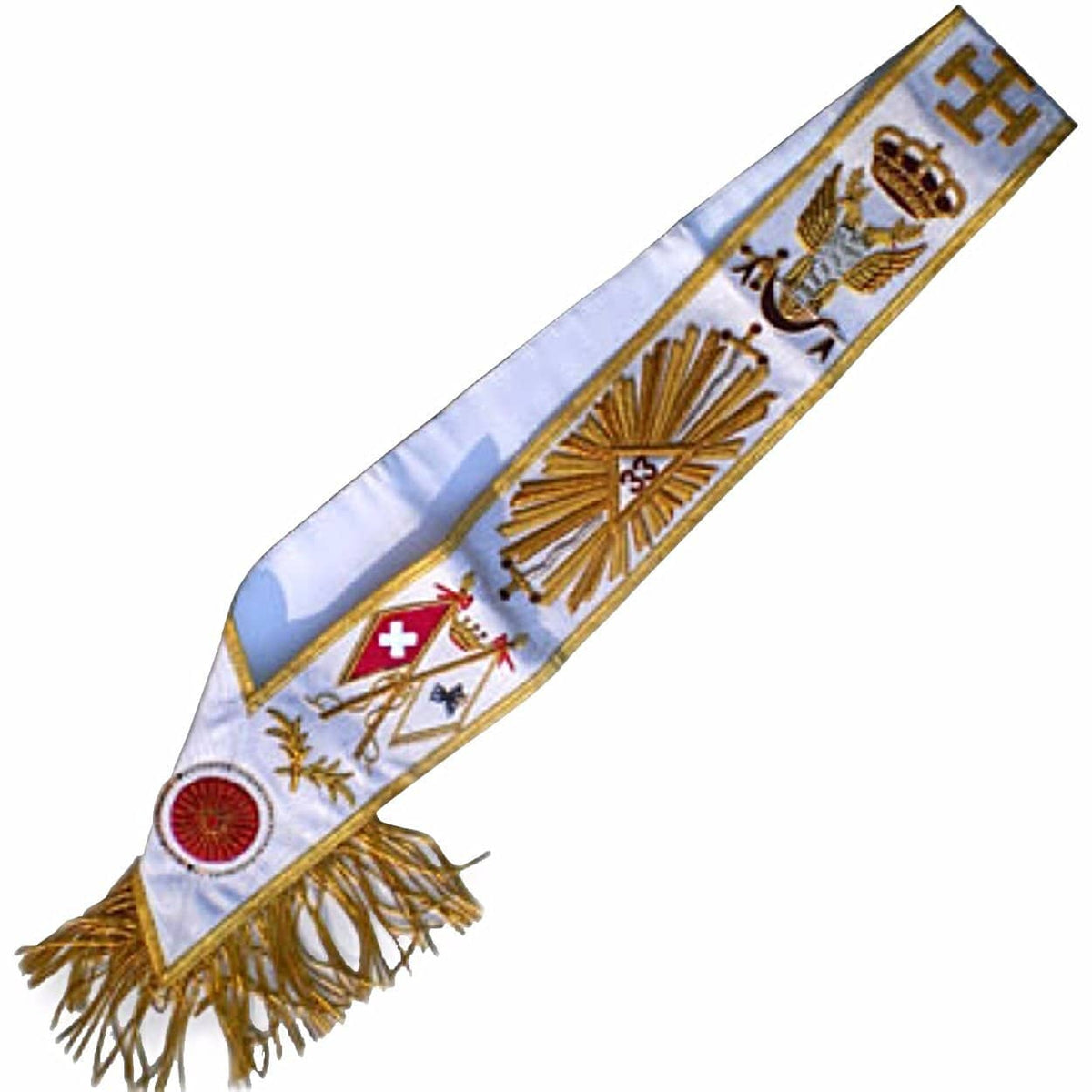 33rd Degree Scottish Rite Sash - White Moire with Golden Border ...
