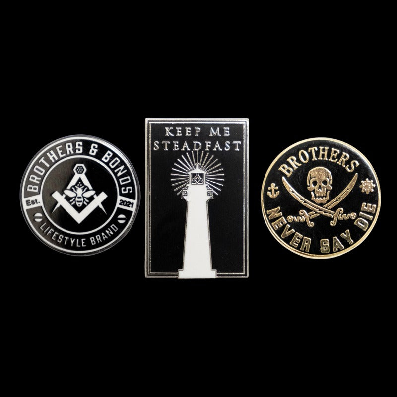 Master Mason Blue Lodge Lapel Pin - Set (3pk) Square & Compass With Bee ...