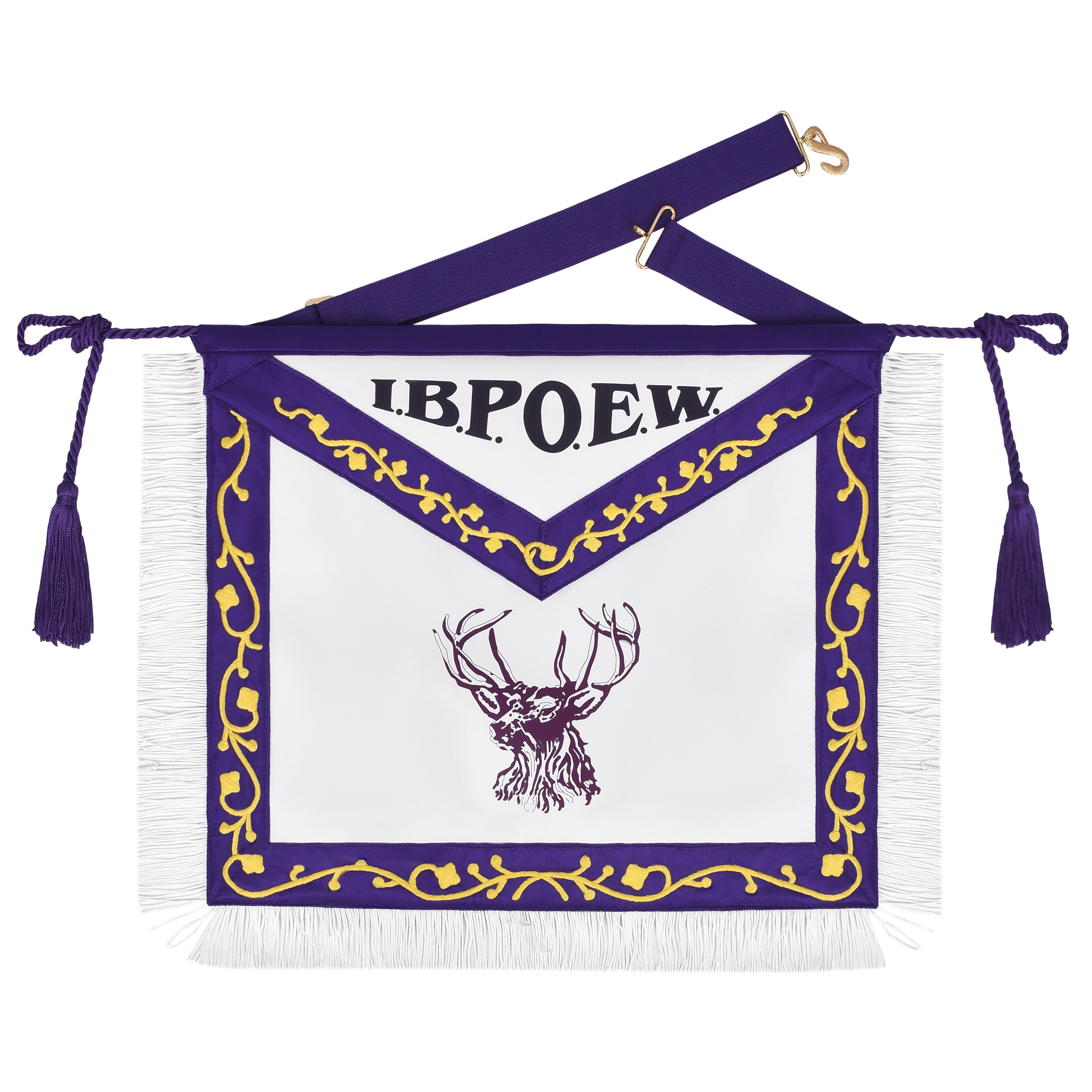 Elks of the World Apron - Satin Borders With Purple Cord Tassels ...