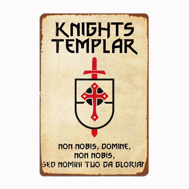 Knights Templar Canvas - Metal Sign | Bricks Masons