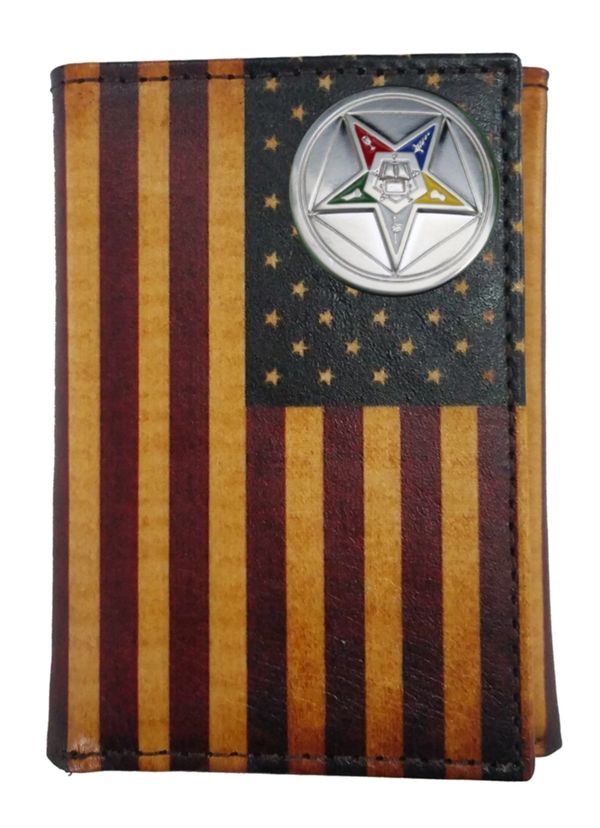 OES Wallet - Eastern Star With United States Flag | Bricks Masons