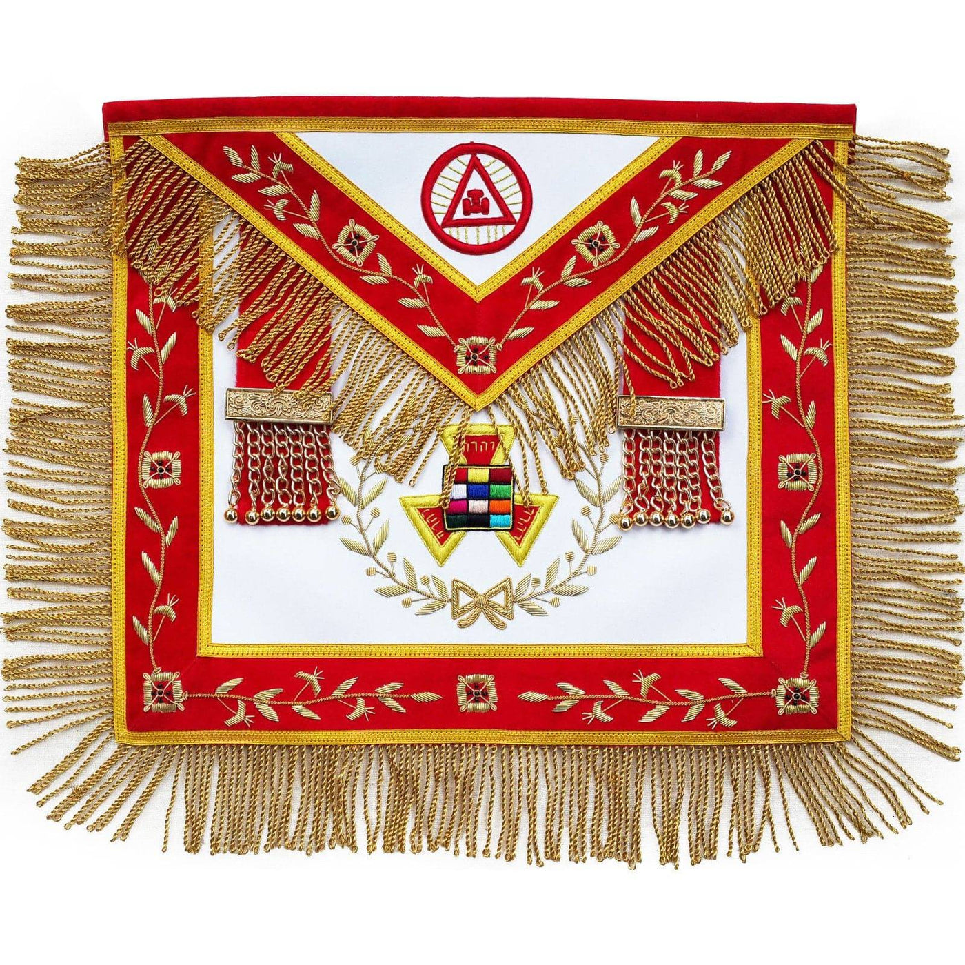 Home Grand High Priest Royal Arch Chapter Apron - Red Velvet Triple Tau ...