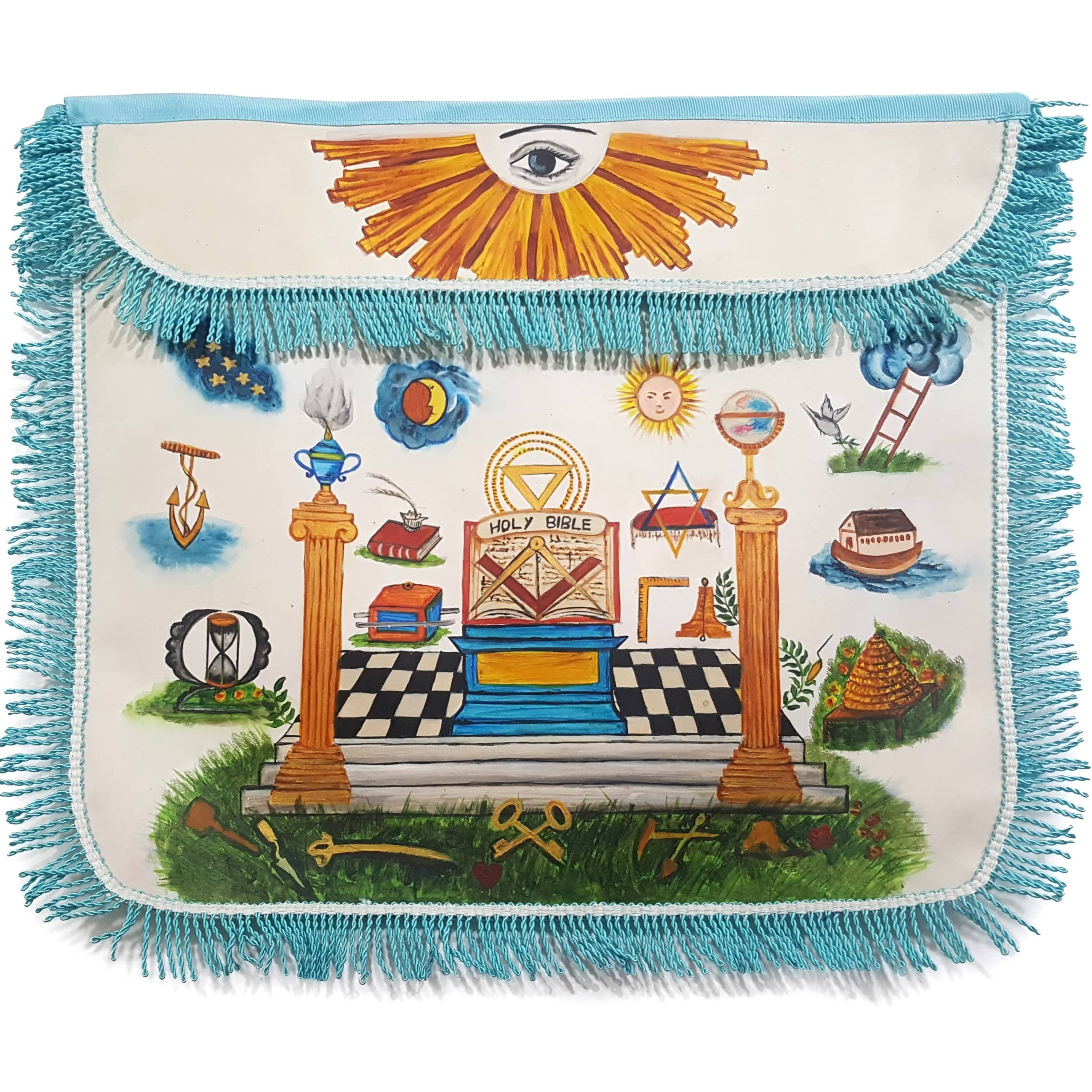 18th Century Inspired Hand-Painted Colorful Apron – Bricks Masons