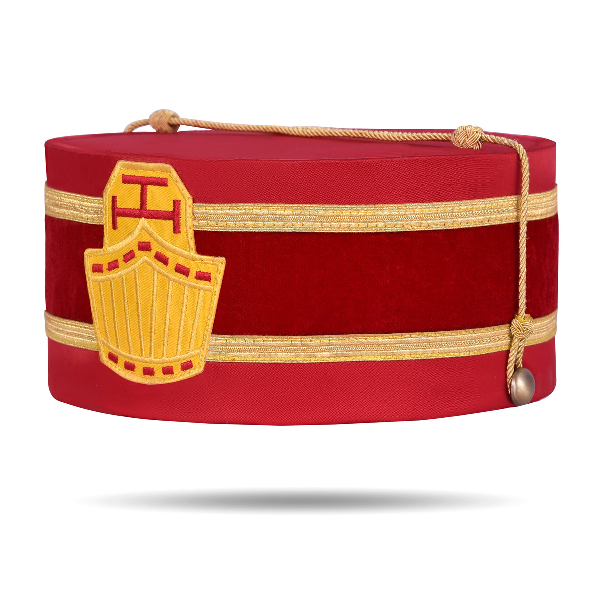Home High Priest Royal Arch Chapter Crown Cap - Red Velvet & Gold Rope