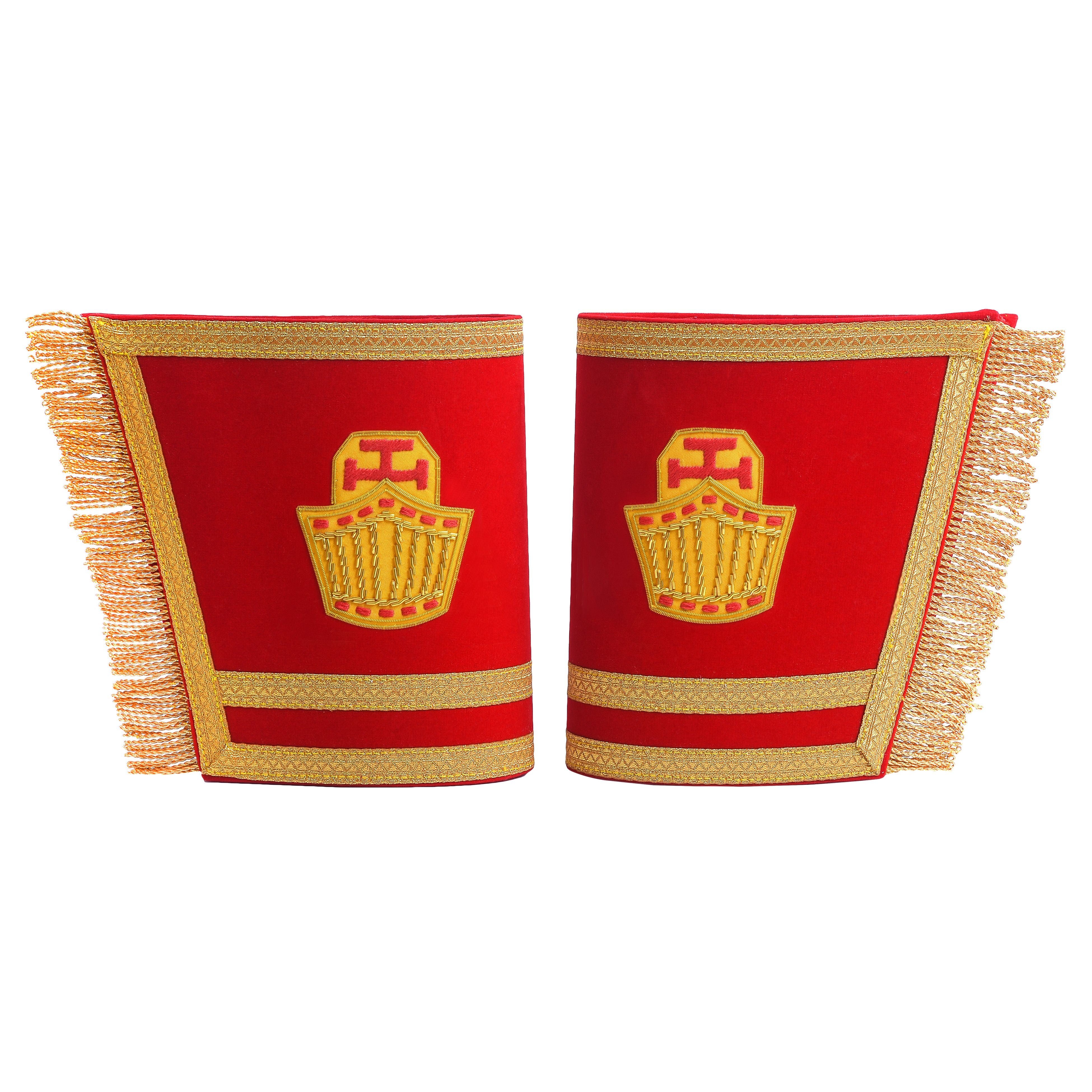 High Priest Royal Arch Chapter Cuff - Red Velvet With Gold Fringe ...