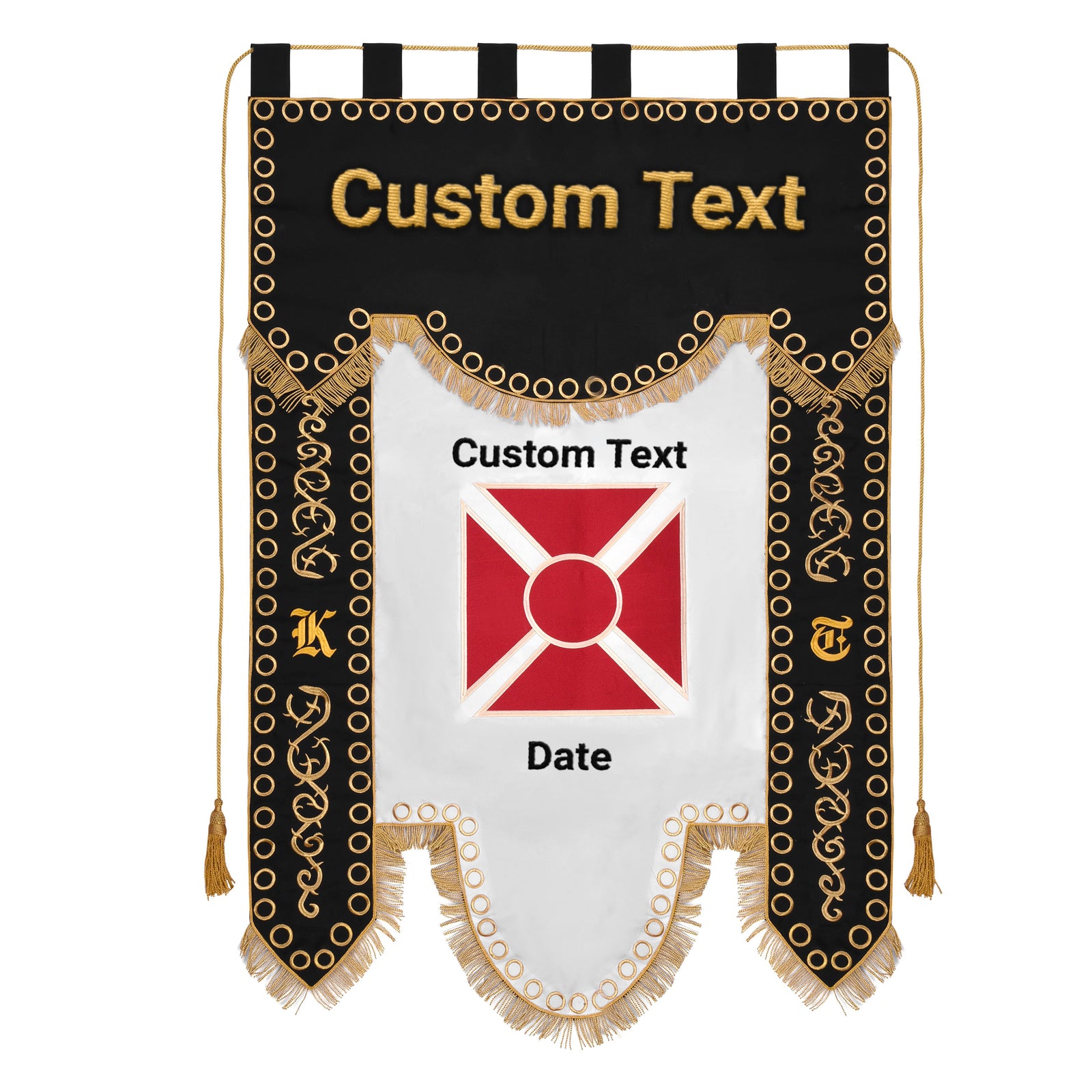 Home Knights Templar Banner - Machine Embroidery Fully Customizable