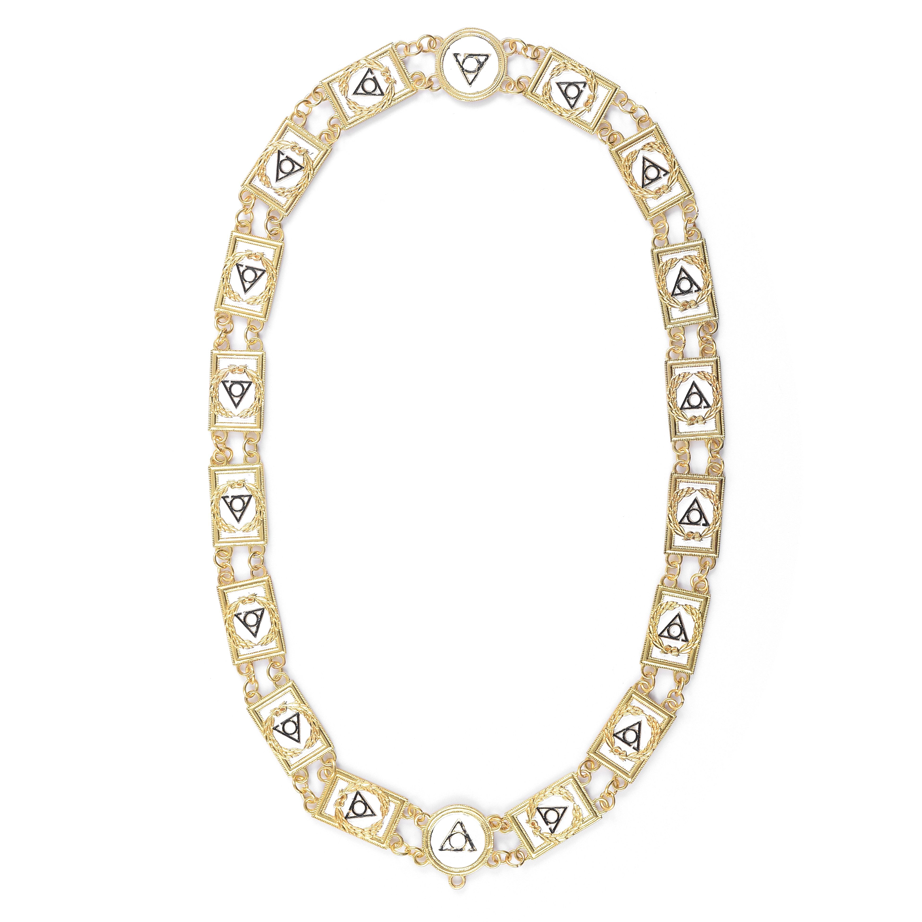 LOCOP Chain Collar - Gold & White With Wreath | Bricks Masons