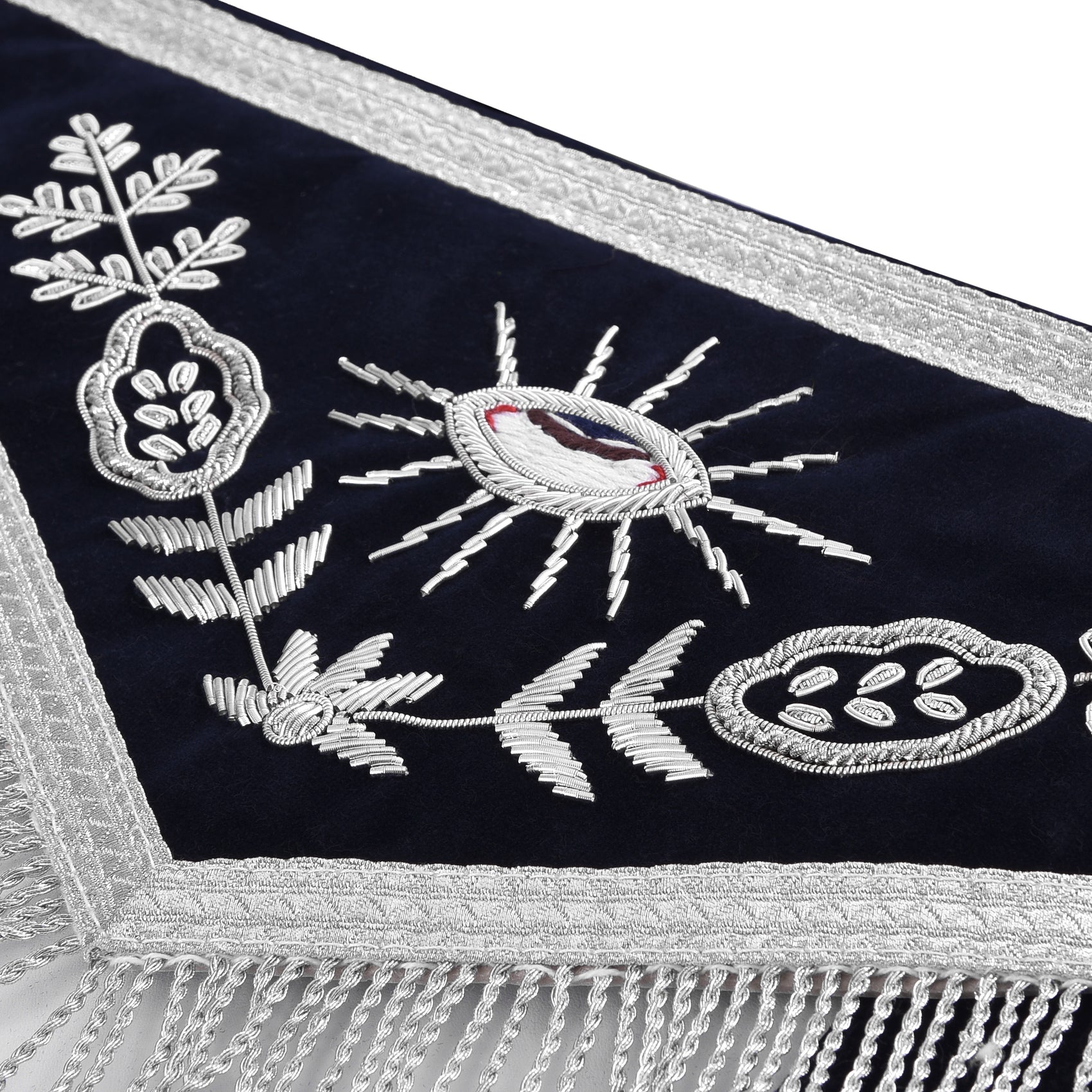 Home Marshal Blue Lodge Officer Apron - Dark Blue With Silver Hand ...