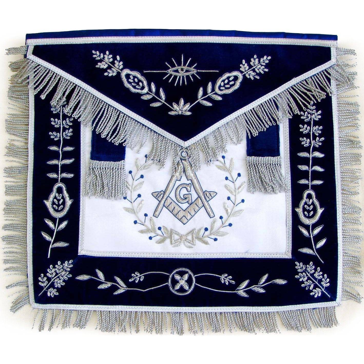 Master Mason Blue Lodge Apron - Navy Blue Chenille with Fringe | Bricks ...