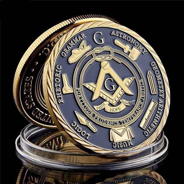 Home Master Mason Blue Lodge Coin - 14K Gold Plated A Brotherhood of ...