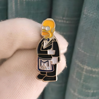 Home Master Mason Blue Lodge Lapel Pin - The Simpsons Homer