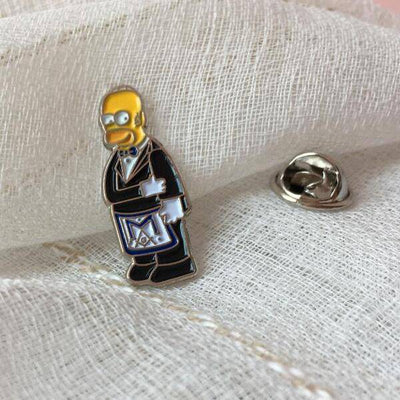 Home Master Mason Blue Lodge Lapel Pin - The Simpsons Homer