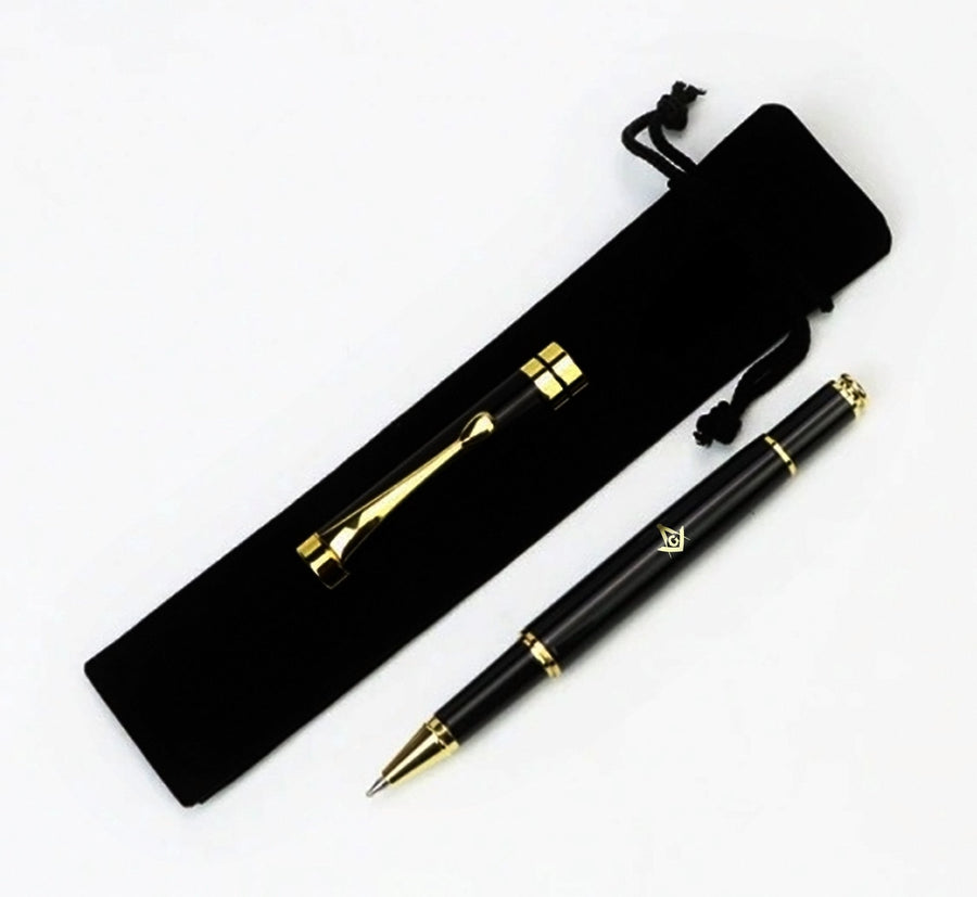 Home Master Mason Blue Lodge Pen - Black & Gold