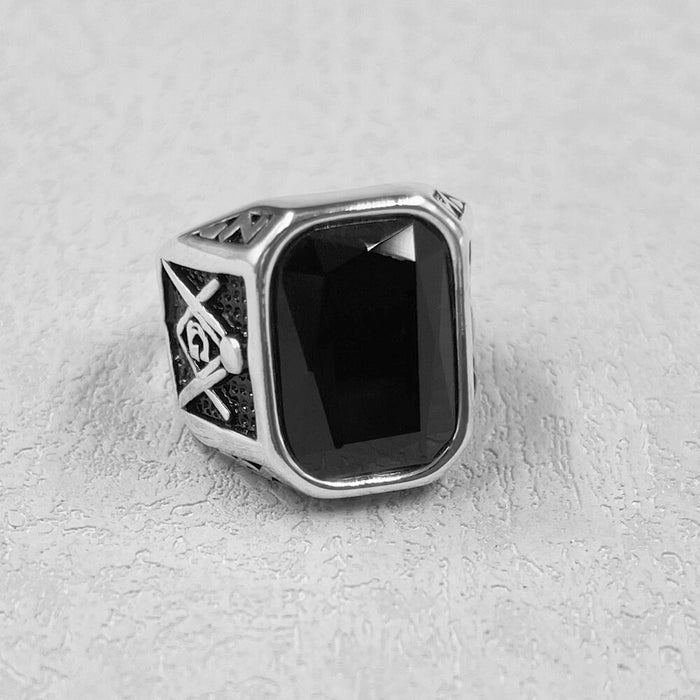 Home Master Mason Blue Lodge Ring - Stainless Steel With Various Stone ...