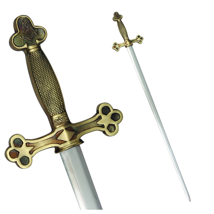 Home Master Mason Blue Lodge Sword - Square Compass with G and Golden Hilt