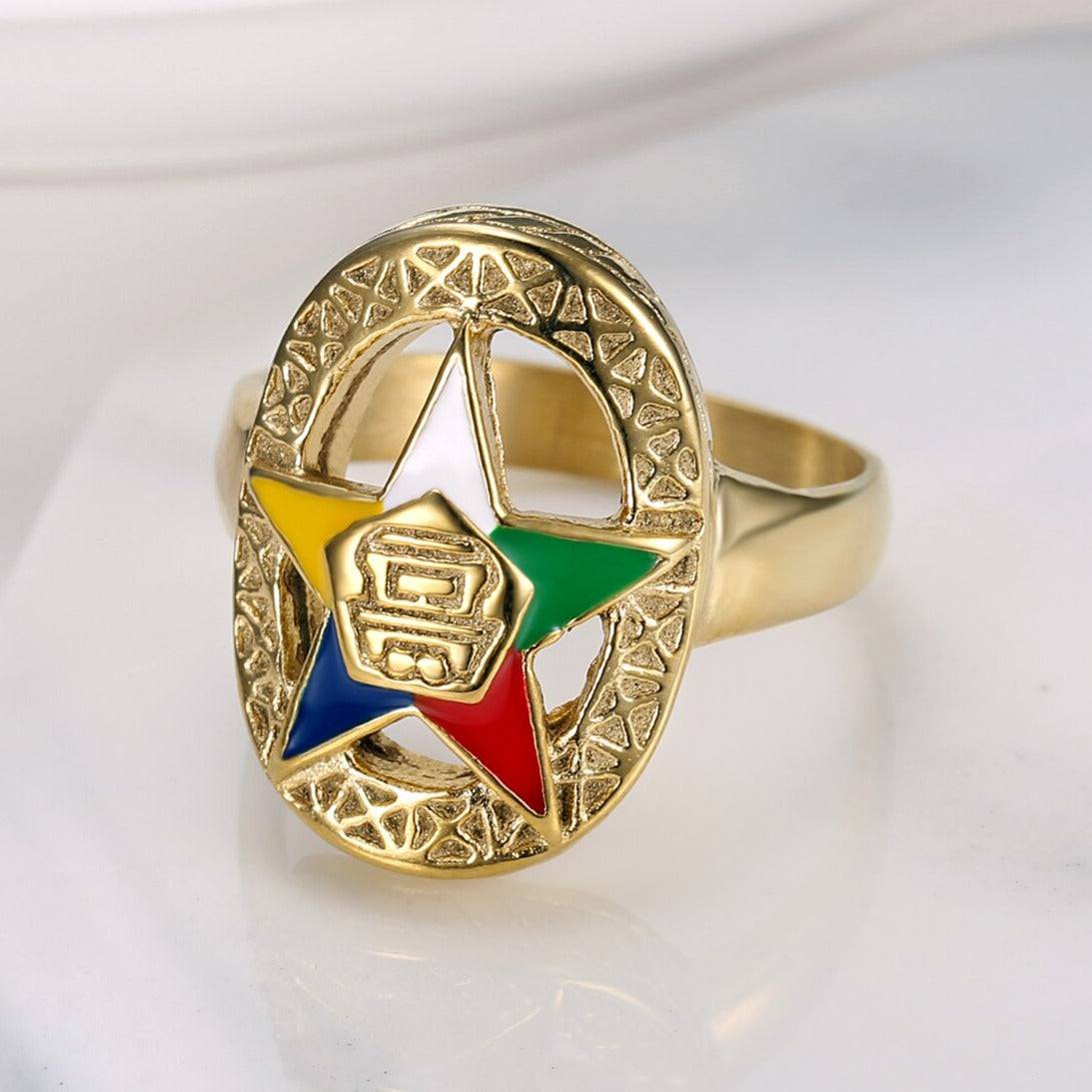 OES Ring - (Silver Gold) | Bricks Masons