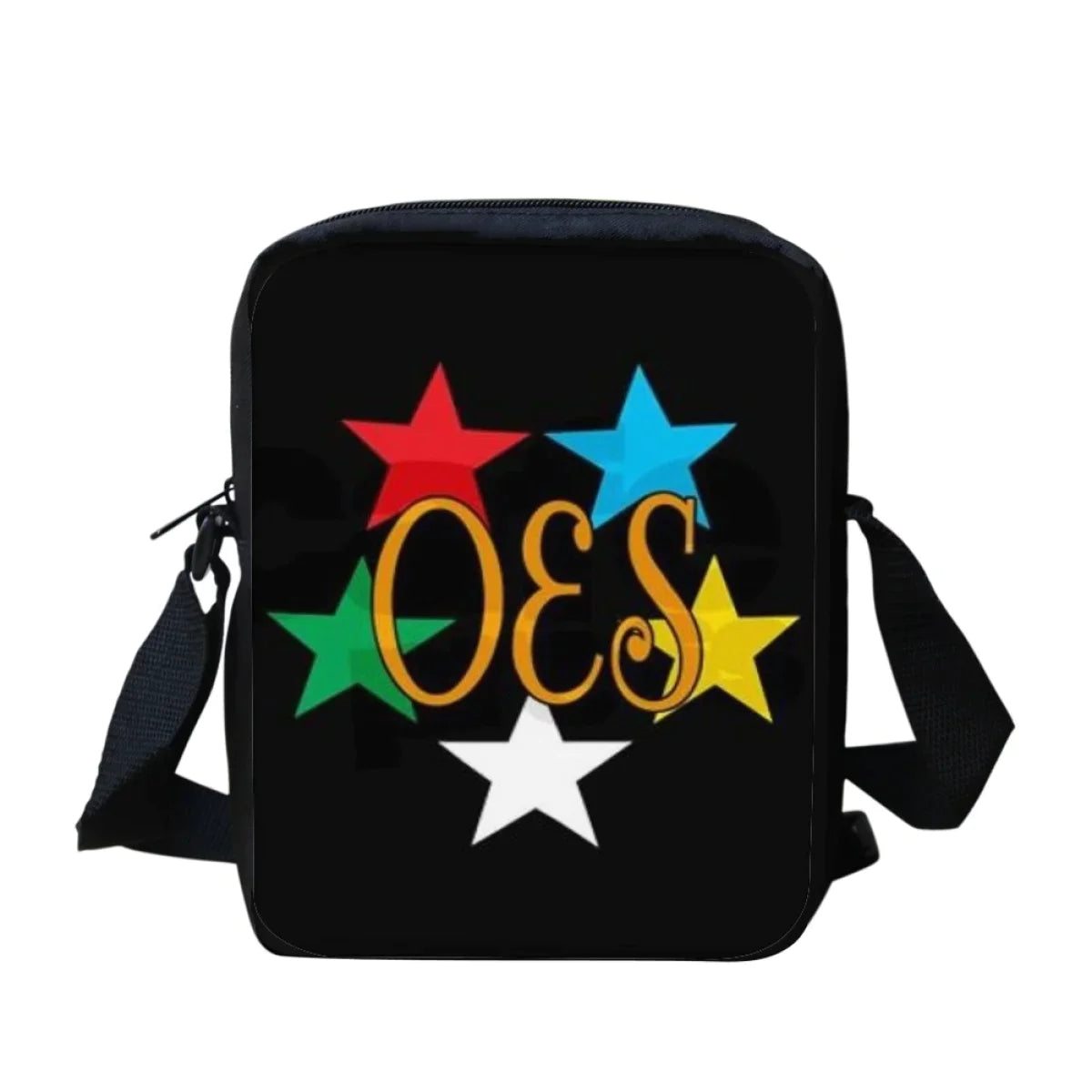 OES Sling Bag - Black Polyester With 5 OES Colorful Stars | Bricks Masons