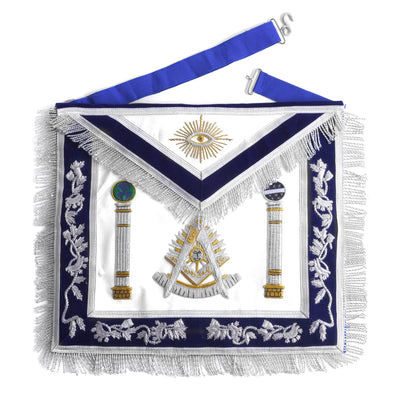 Home Past Master Blue Lodge Apron - Blue & Gold Hand Embroidery Bullion ...