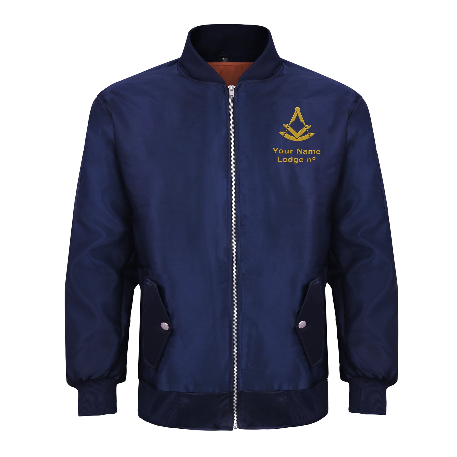 Home Past Master Blue Lodge Jacket - Nylon Blue Color With Gold Embroidery