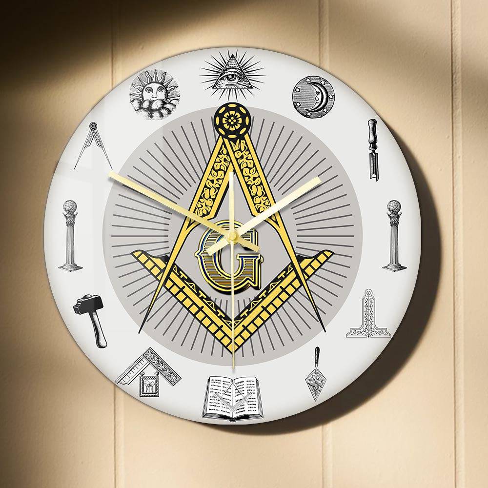 Master Mason Blue Lodge Clock - Golden Square and Compass G Digital LED ...