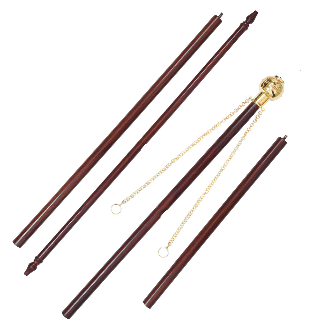 Home Universal Banner Hanger - Teak Wood With Gold Chains