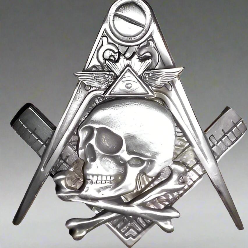 Widows Sons Pin - Skull & Bones With Eye Of Providence | Bricks Masons
