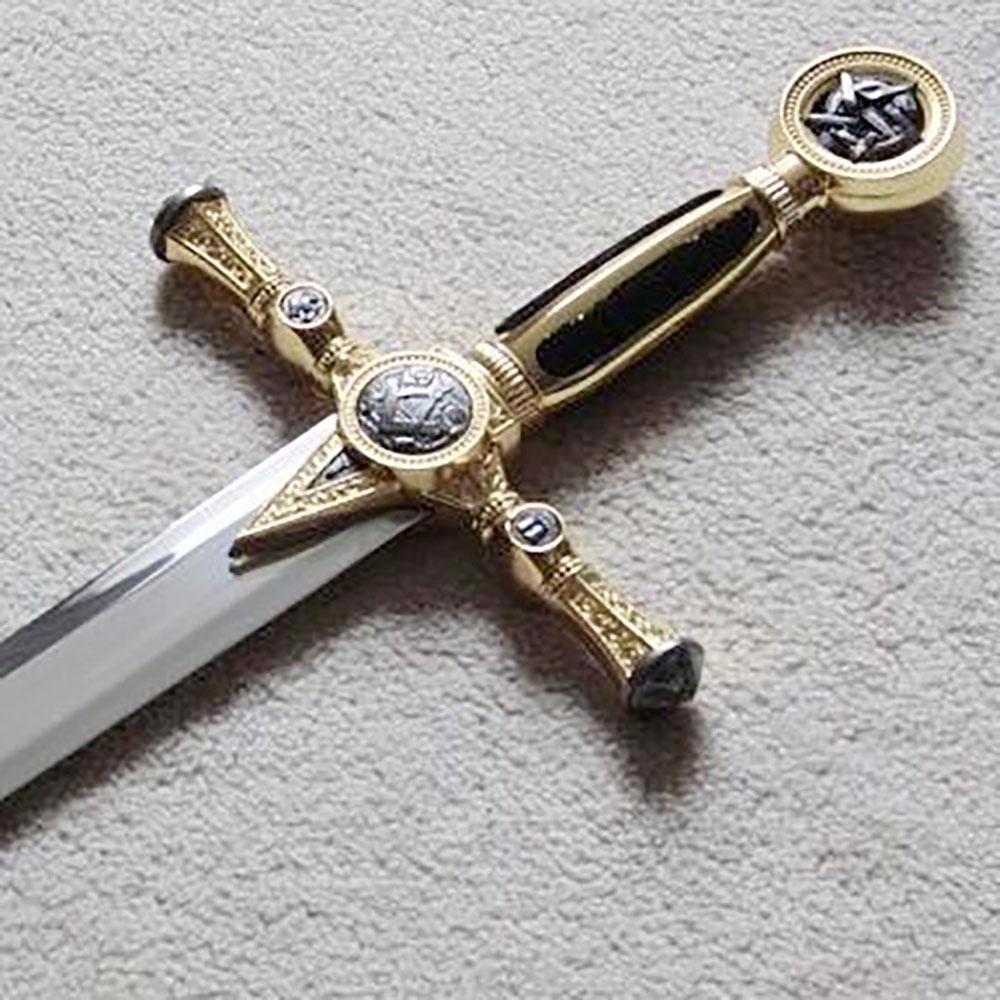 Fellowcraft Blue Lodge Sword - Square Compass W/ Plaque Gold Silver ...