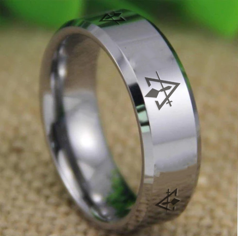 Council Ring - Silver Bevel Tungsten Personalizable | Bricks Masons