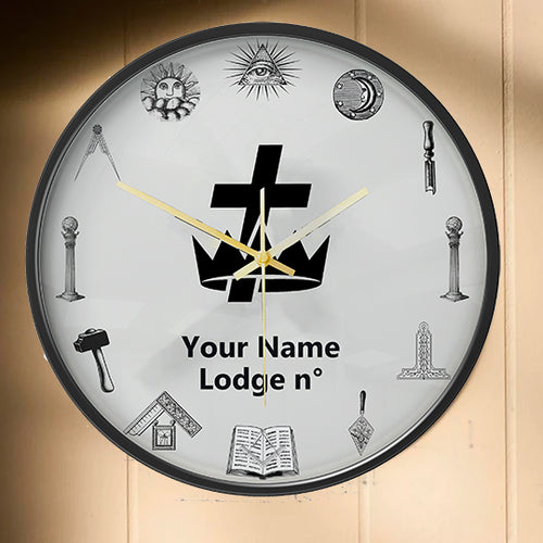 Home Knights Templar Clock - Frame with LED