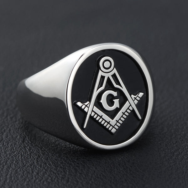Master Mason Blue Lodge Ring - Sterling Silver & Black | Bricks Masons